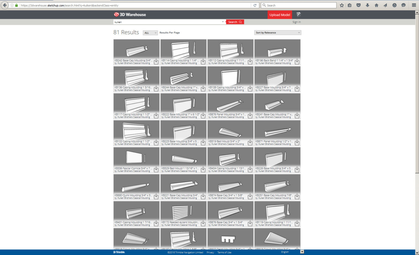 Kuiken Brothers Classical Moulding Profiles Available for SketchUp ...