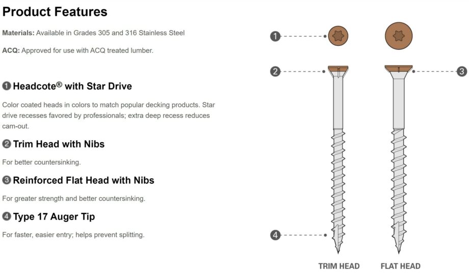 Choosing The Correct Color Match Screw for Your Trex Deck Boards ...